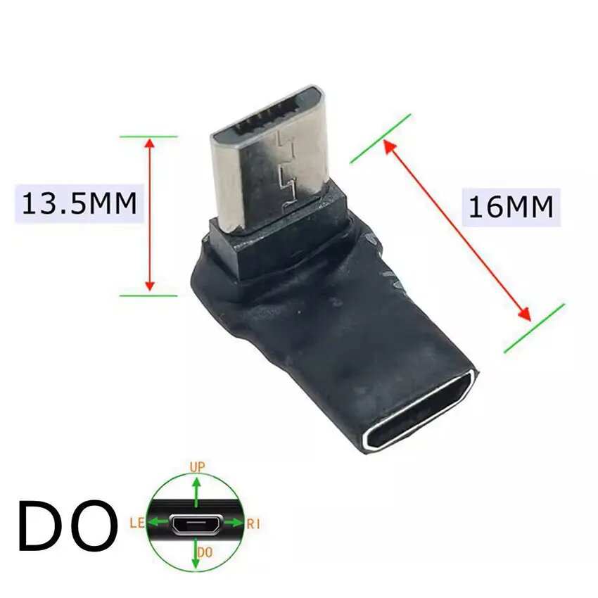 Угловой адаптер Micro USB, Цвет: DO