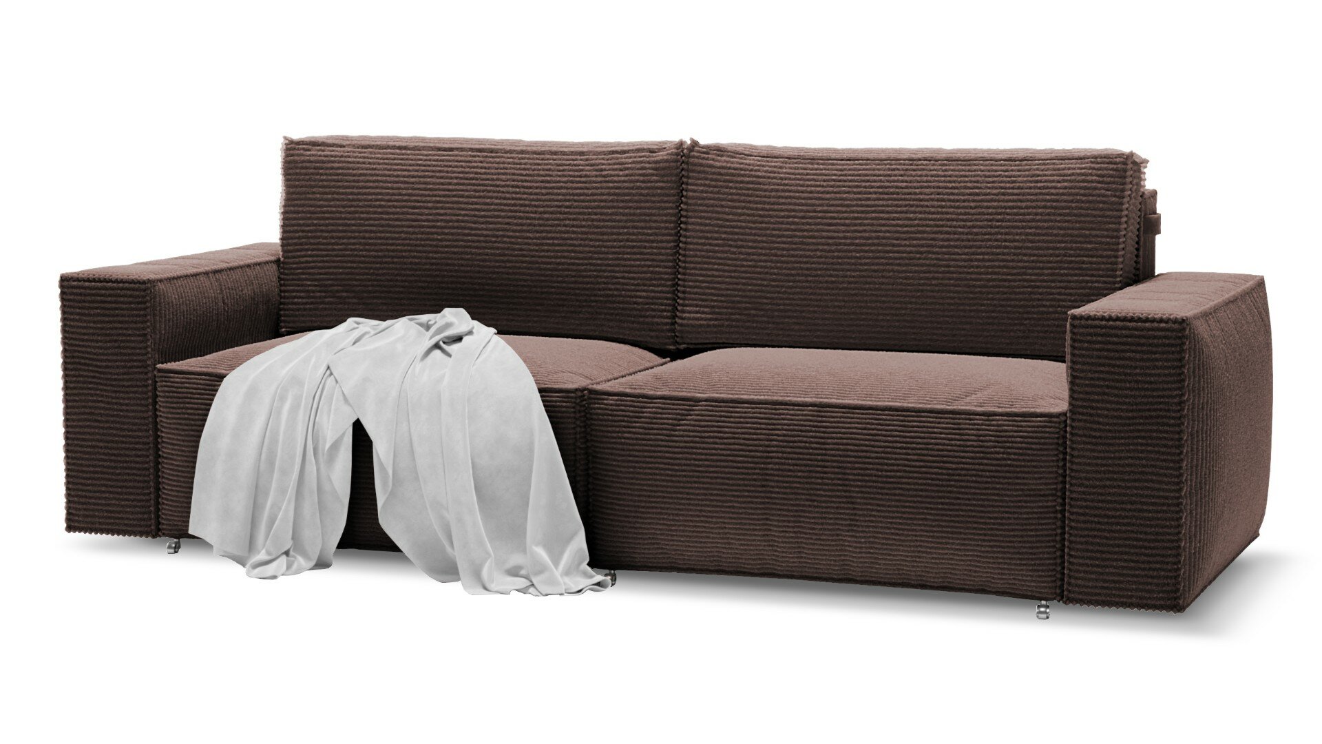 Диван Софт 2 Cilium Chocolate NEW 240x94x80 см, темно-коричневый Вельвет, еврокнижка GOODFORM
