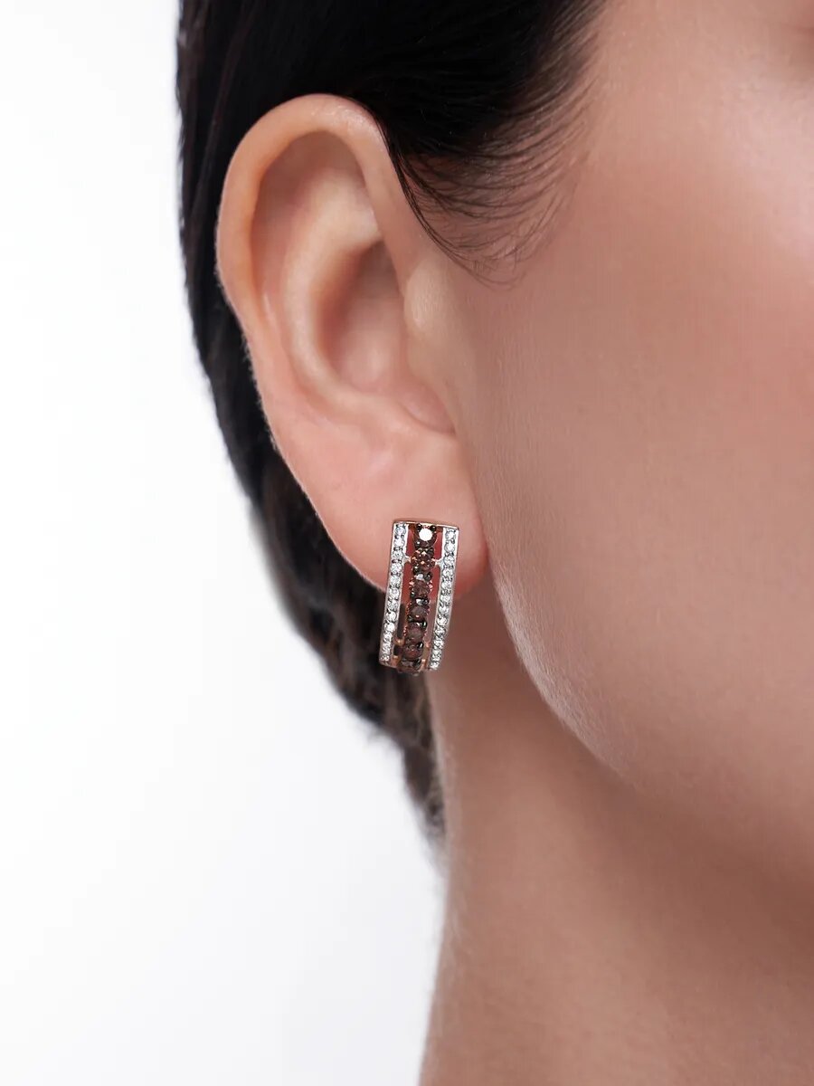 Серьги, серебро, 925 проба, фианит