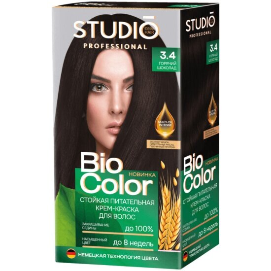 Краска для волос Studio Professional BioColor 3.4 горячий шоколад, 115 мл