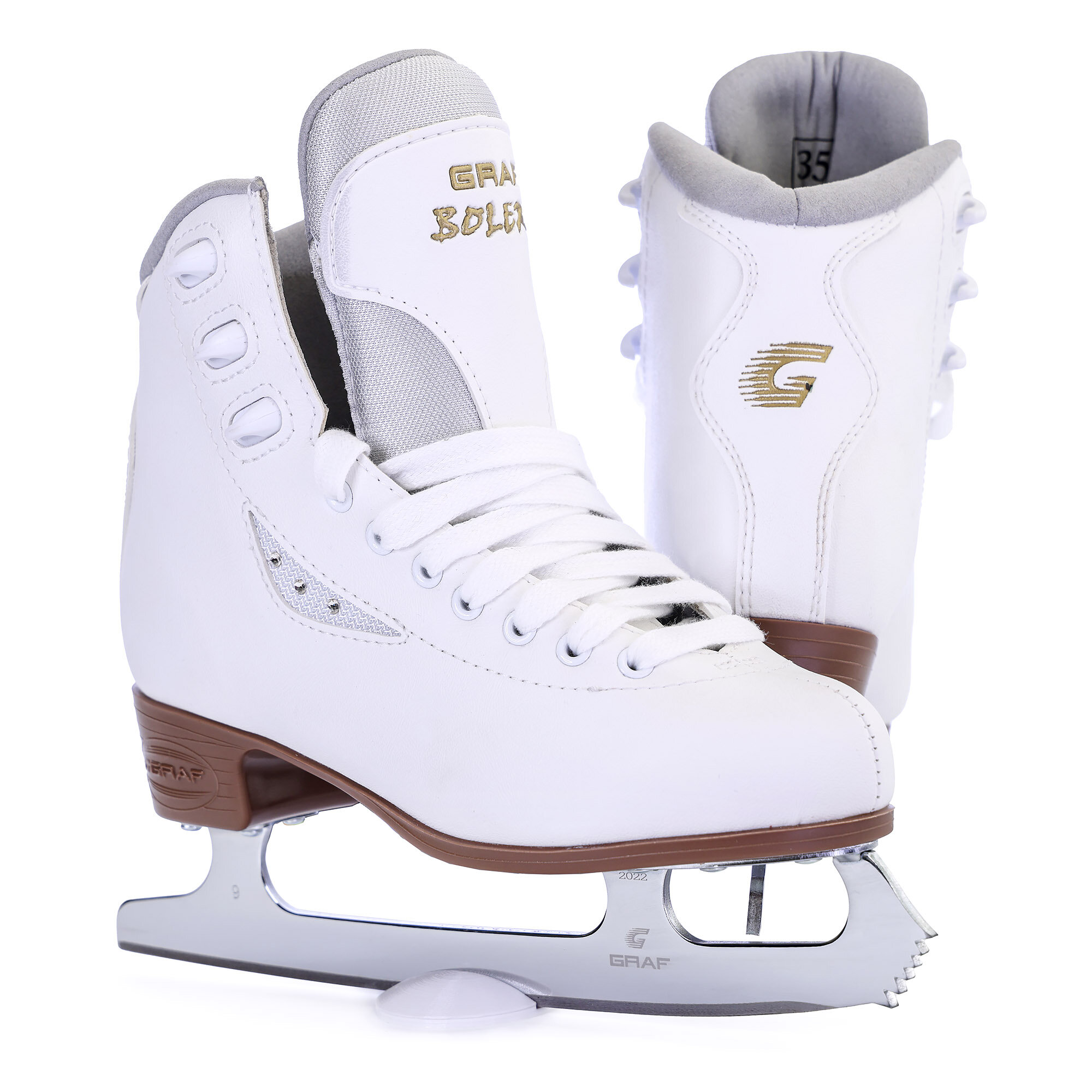 Коньки фигурные Graf Bolero Crystal белые р-р 38