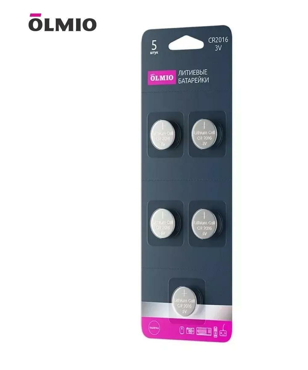 Батарейка Olmio CR2016 05 (Li-ion) 5шт Серебристая сталь