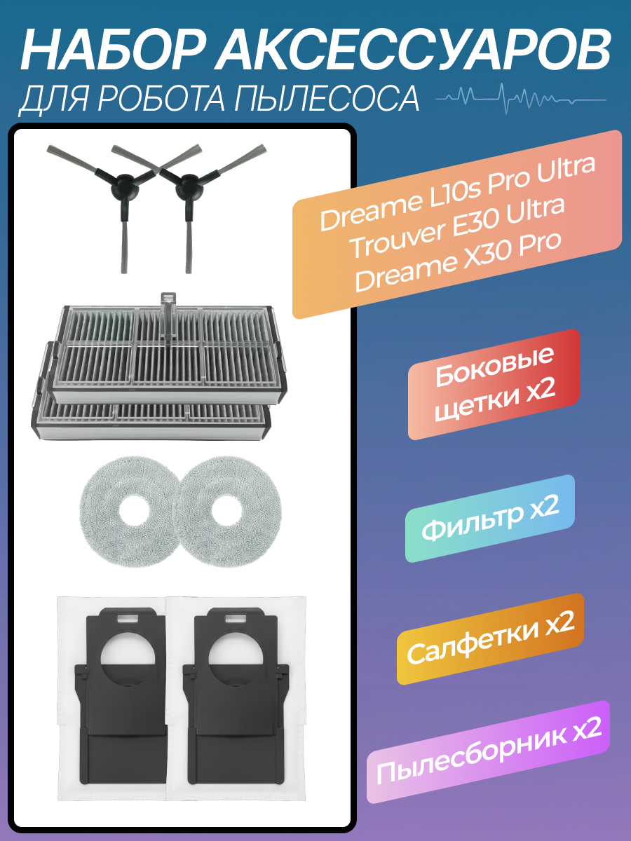 Аксессуары для робота пылесоса Dreame L10s Pro Ultra Heat, Trouver E30 Ultra, Dreame X30 Pro