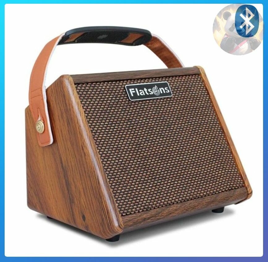 Портативный комбоусилитель гитарный/микрофонный, На аккумуляторе, Bluetooth, 15Вт, Flatsons
