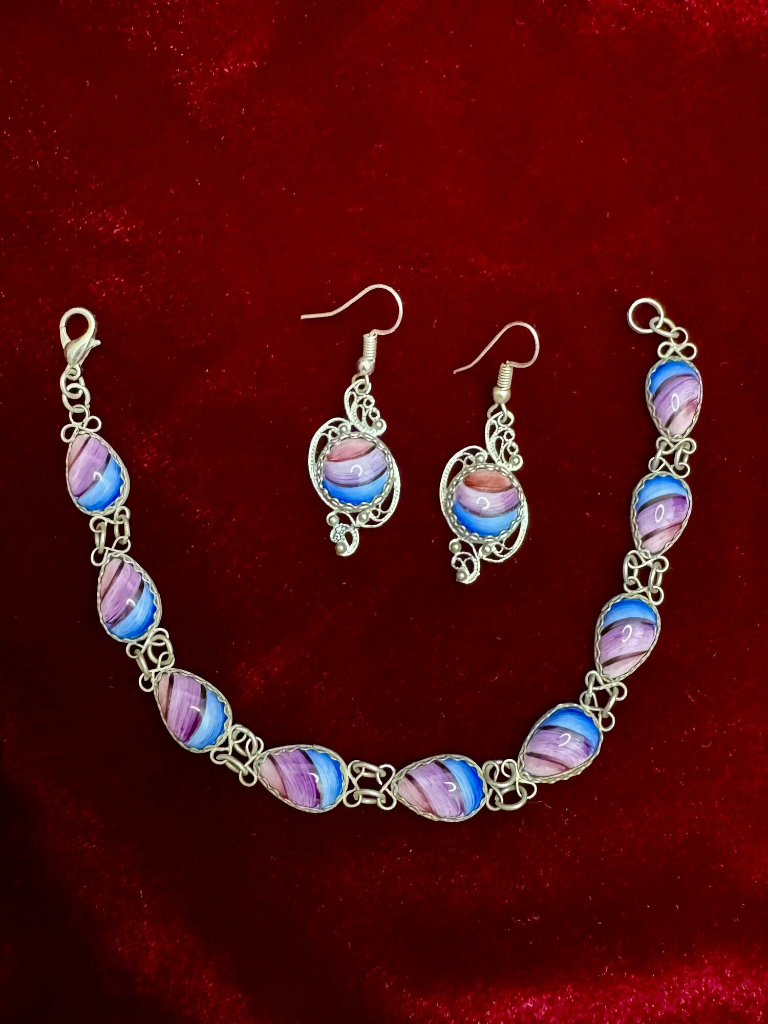 Комплект бижутерии, эмаль, керамика