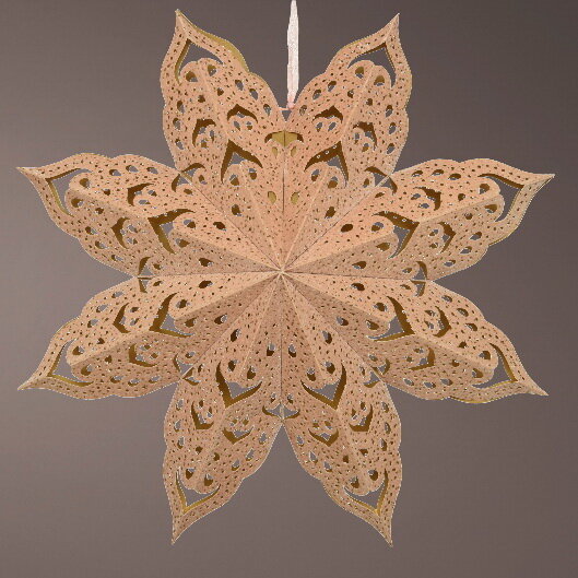 Светильник звезда из бумаги Velvet Montange - Peach 60 см, Kaemingk, 484708-2