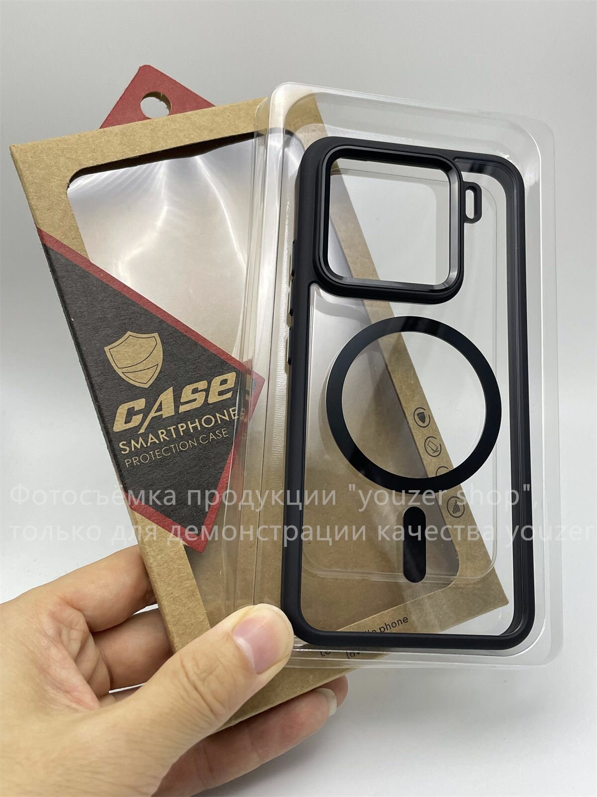 Чехол для Xiaomi15 Case чехол magsafe защитой камеры, Утолщенные мягкие края, ударопрочная защита и поддержка беспроводной зарядки MagSafe black