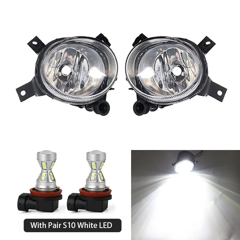 Противотуманная фара для Audi A4 S4 Avant B7 2005 2006 2007 2008, фара переднего бампера, дневные ходовые огни 8E0941699C 8E0941700C With S10 LED White