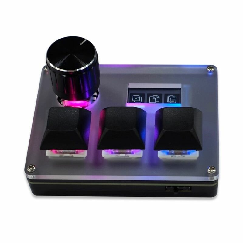 (1 шт.) Проводная настраиваемая клавиатура на 3 клавиши с цветным ЖК дисплеем, игровая