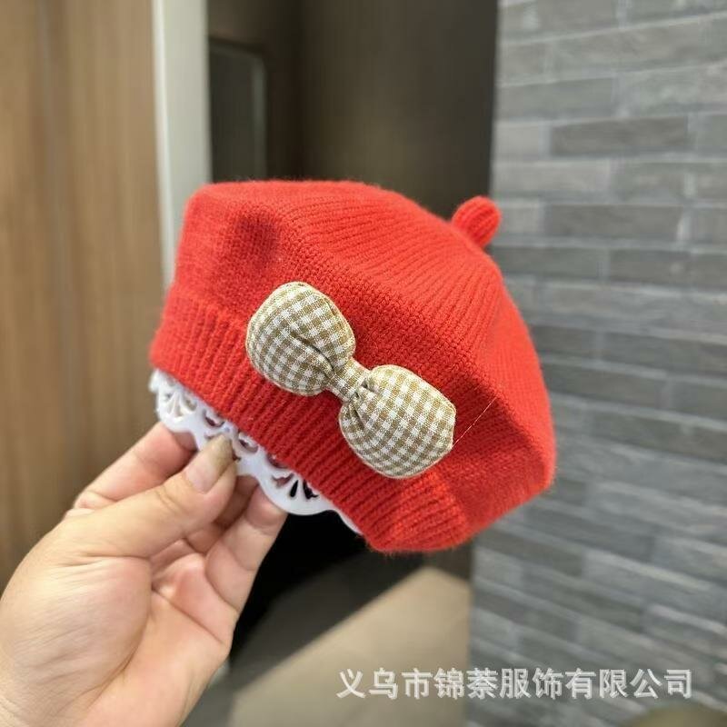 Весенне-осенний корейский вариант для мальчиков и девочек, универсальный вязаный берет ярких цветов, детская стильная повседневная шерстяная шапка, шапка художника.