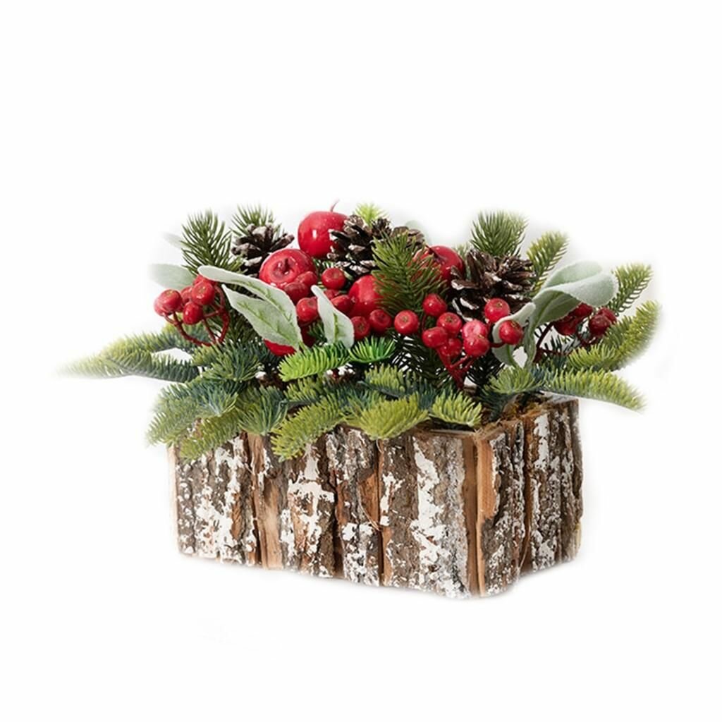 Имитация ведерка из коры для украшения небольшого дерева-тип А