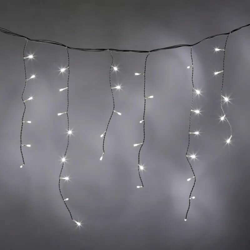 Гирлянда светодиодная сосулька 300л. LED бел, бел. каб 5.64х0.56м+1.5м Е96354