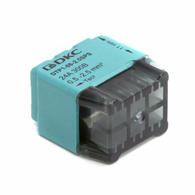 Клеммная колодка на 6 проводника до 2 5кв. мм. на токи до 24А, DKC DTP1-06-2.5SPS (25 шт.)