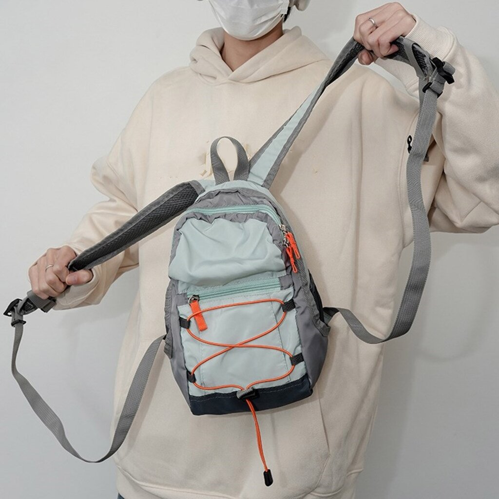 Легкий рюкзак для путешествий ins mini casual bag на шнурке-мятно-зеленый