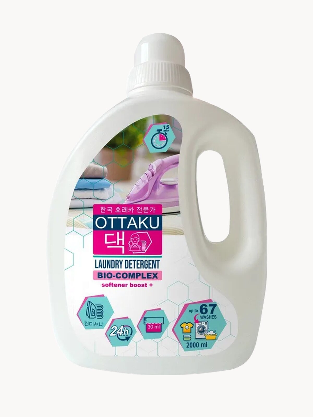 Гель для стирки универсальный OTTAKU BioComplex 2-в-1 с арома-кондиционером, концентрат, 2000 мл