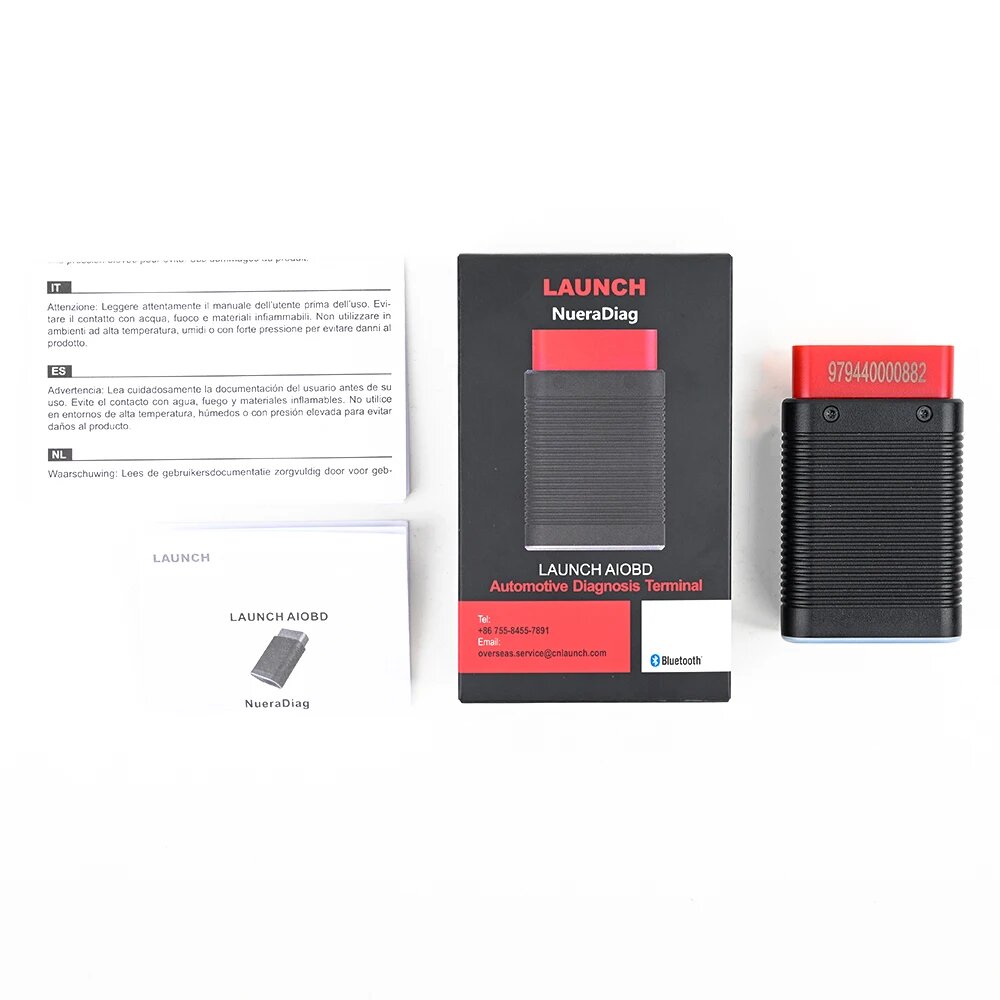 Автомобильный диагностический сканер LAUNCH AIOBD Bluetooth 2025 года, полное сканирование системы и отчет искусственного интеллекта, считыватель кодов OBD2 или система Android IOS