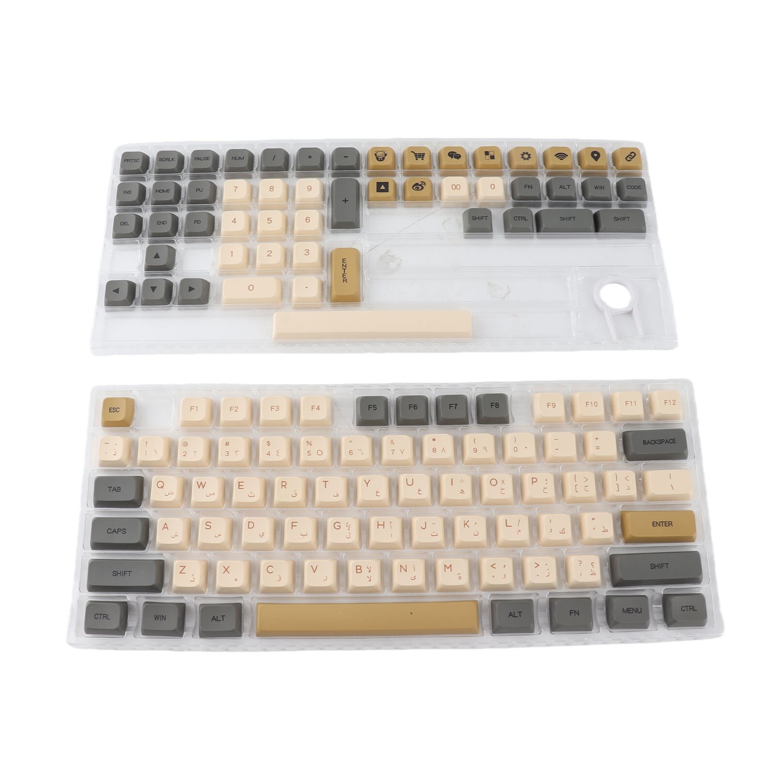 125pcs клавишные клавишные клавиши арабская мерцающая тема XDA Profile PBT Dye Dye Sublimation Caps для 61 64 68 75% 87 98% 104 108 Механические клавиатуры