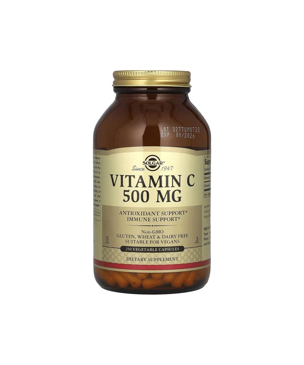 Solgar Vitamin C, Витамин C 500 мг 250 вегетарианских капсул