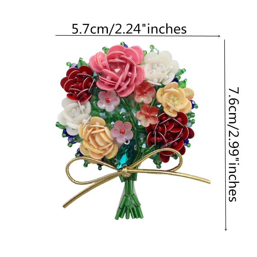 3D вышитая бисерная нашивка с бантом NO.13