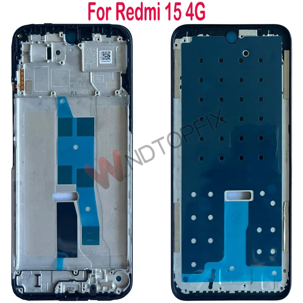Средняя рамка корпуса ЖК-дисплея, лицевая панель для Redmi A5 15C 15 4G 5G, версия ЕС, металлическая ЖК-рамка, запасные части