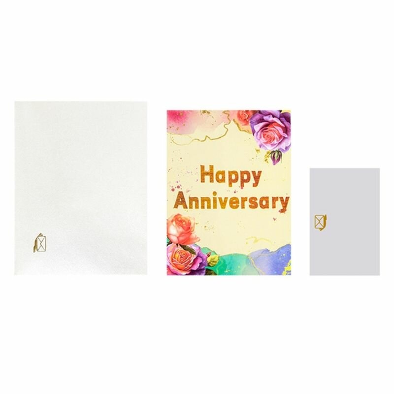 Поздравительная Открытка с Юбилеем Розовой Розы