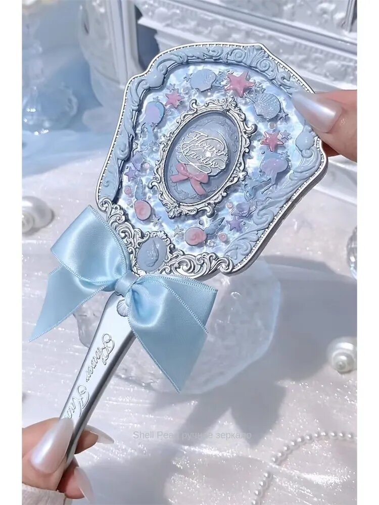 FlowerKnows Office Зеркало косметическое "Раковина жемчужина", 9 см х 15 см, 1 шт