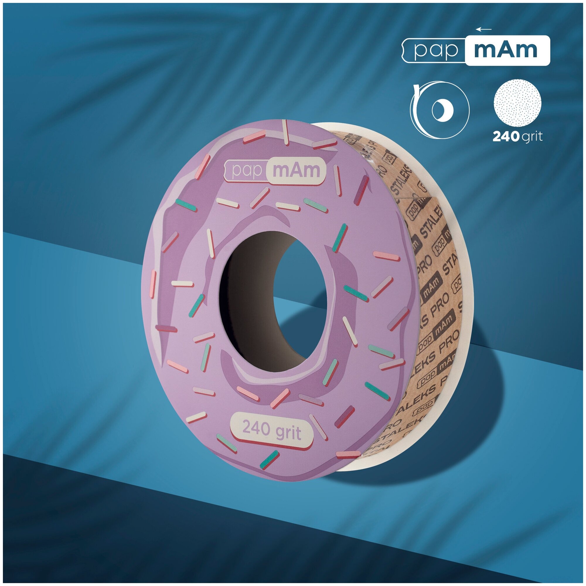 Запасной блок файл-ленты papmAm для пластиковой катушки Bobbinail STALEKS PRO 240 грит (6 м)