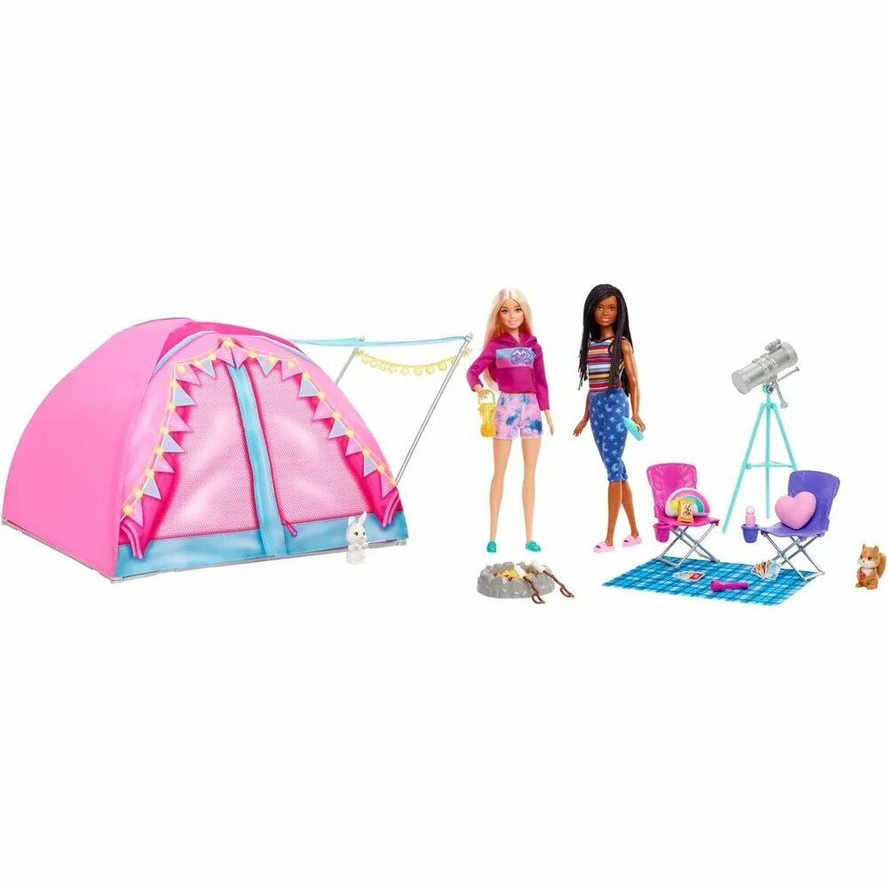 Barbie Malibu и Brooklyn в Лагере Игровой Набор, от 3 лет и старше, HGC18