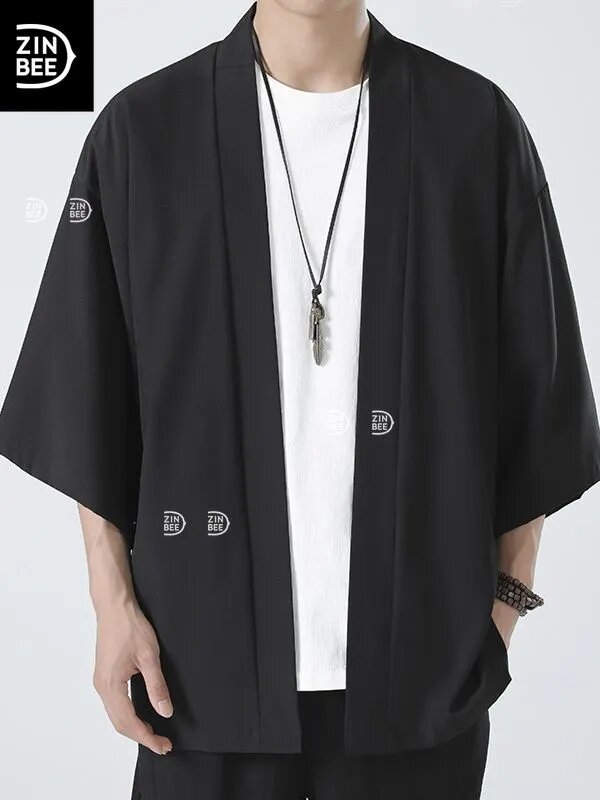 Рубашка ZinBee Рубашка Гавайская Хаори летняя оверсайз