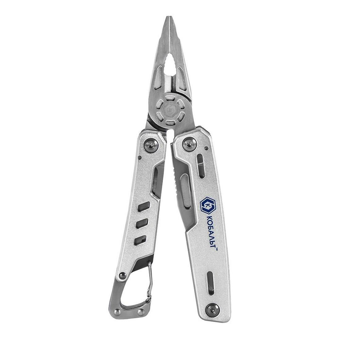 Мультитул кобальт 11 в 1, корпус из нерж. стали, рукоятки из алюминия, чехол для хранения, блистер (918-268)