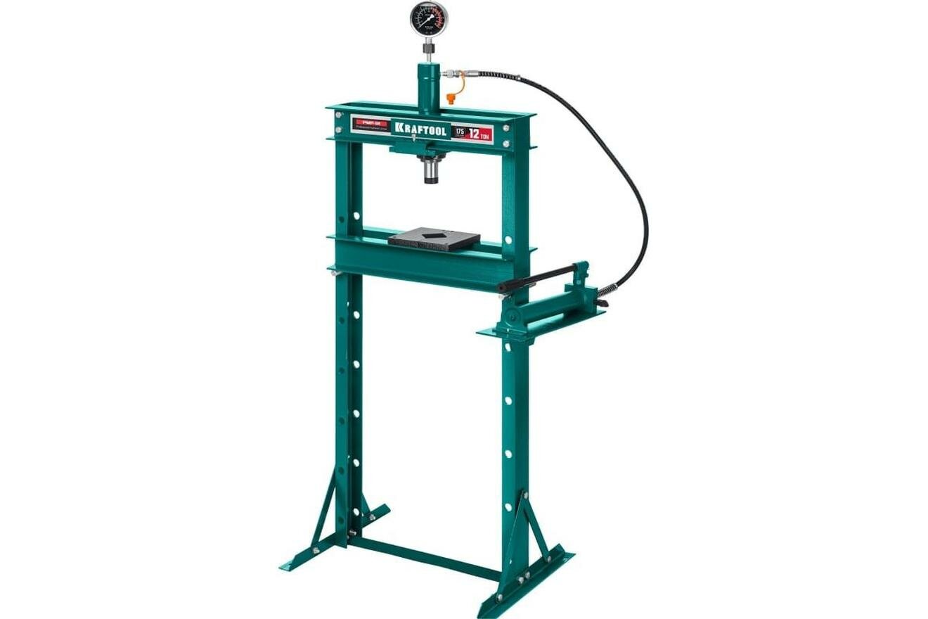 KRAFTOOL PMP-12, 12 т, гидравлический пресс с гидронасосом и манометром (43472-12)