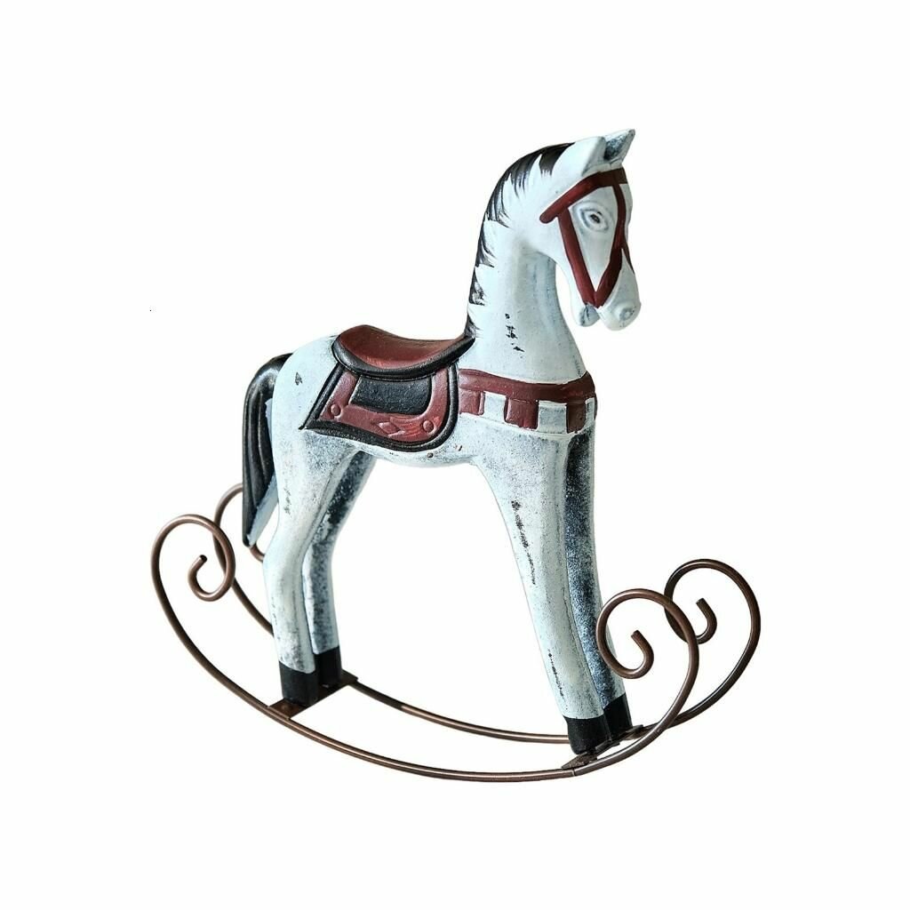 Деревянные лошадки-качалки, Белый