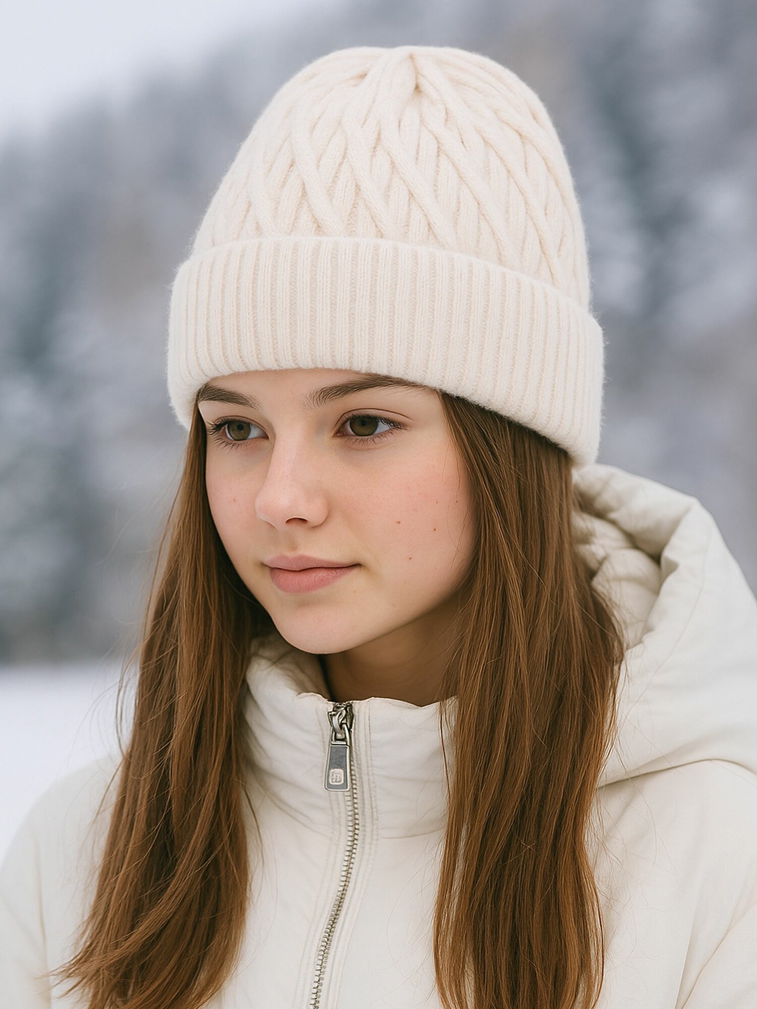 Шапка-бини Зима 2026 для взрослых и детей