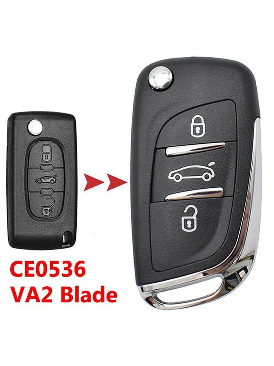 Ключ для Citroen C2 C3 C4, Peugeot 308 207 307 3 кн. VA2