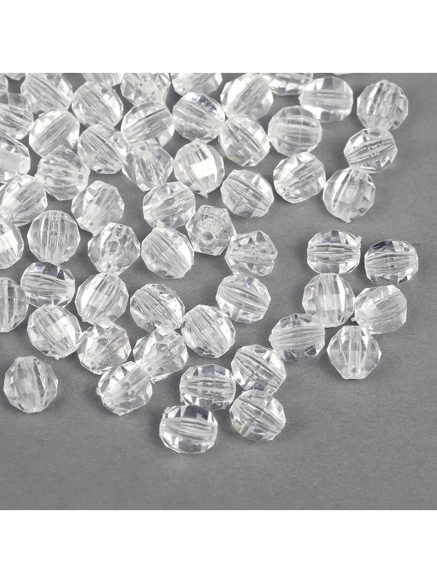 Бусины акриловые прозрачный Ø10мм уп.50г