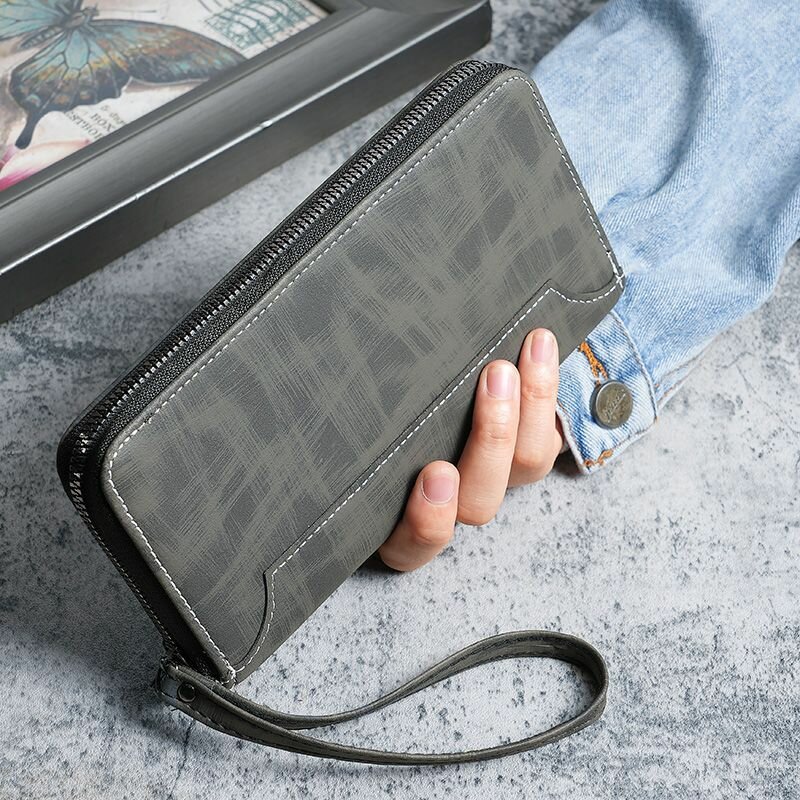 ZY Клатч Большой объем ПУ Кожа Молния Запястная лента RFID