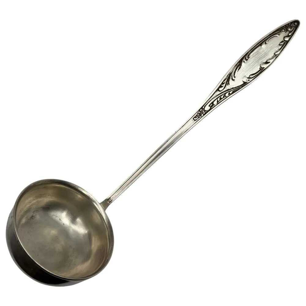 Половник "Пламя", 25 см, мельхиор, 1960-1980 гг, Кольчугино, СССР