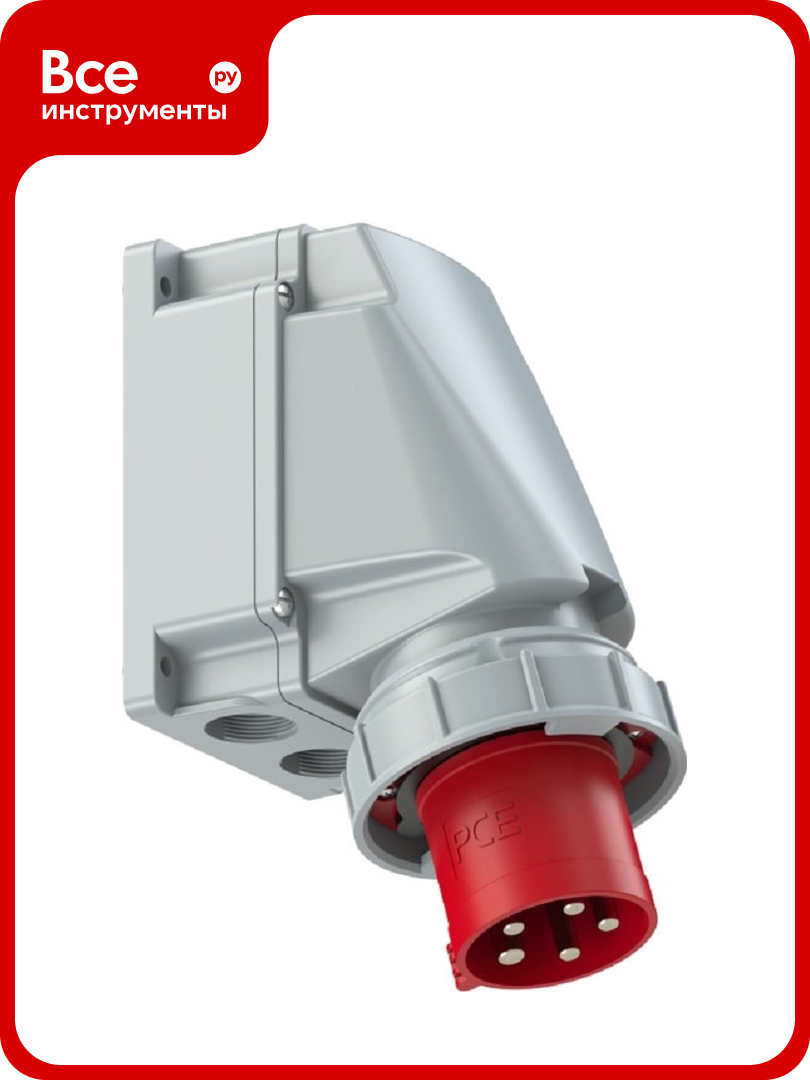 Настенная вилка PCE 63а/380v/3p+n+e/ip67 535-6