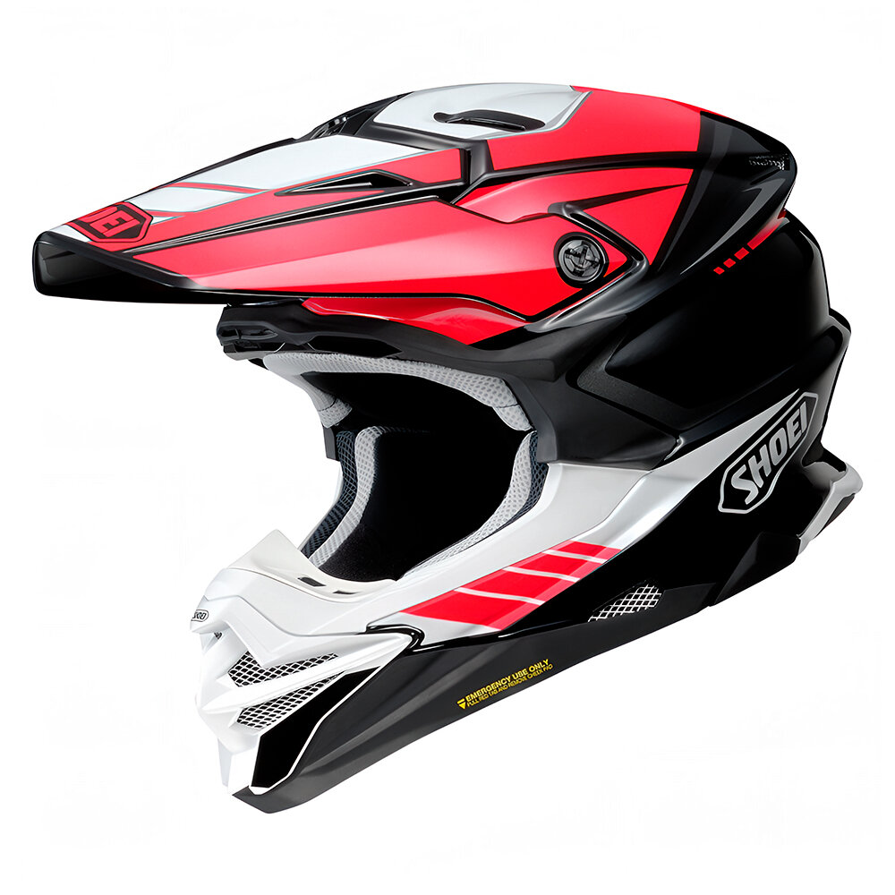 Мотошлем кроссовый SHOEI VFX-WR 06 JAMMER (белый, черный, красный, L)