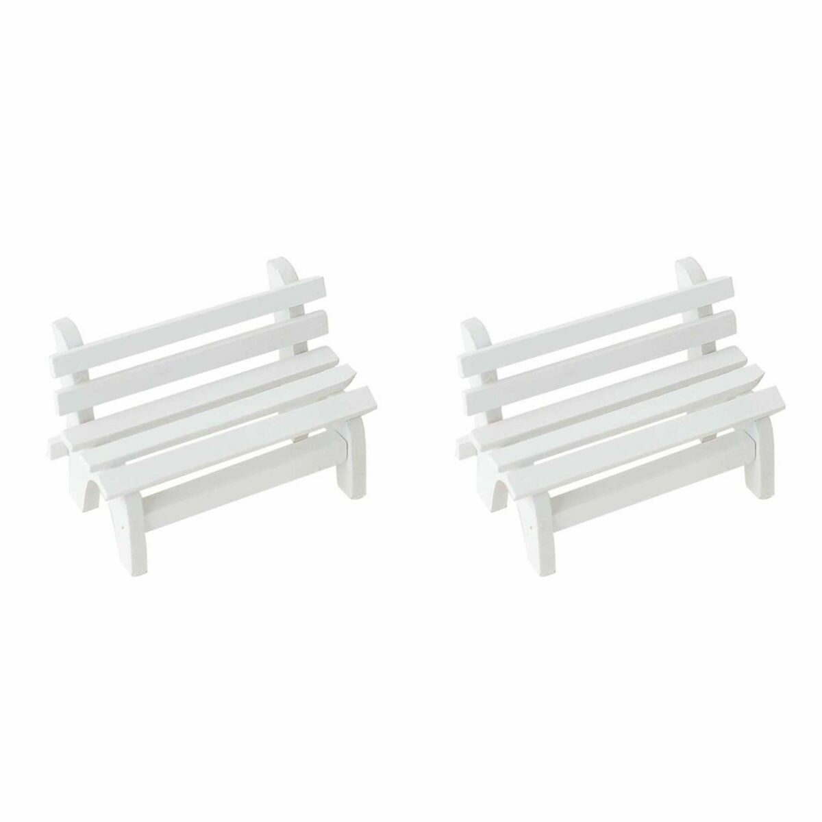 2 белые миниатюрные деревянные скамейки для декора и фотосессий