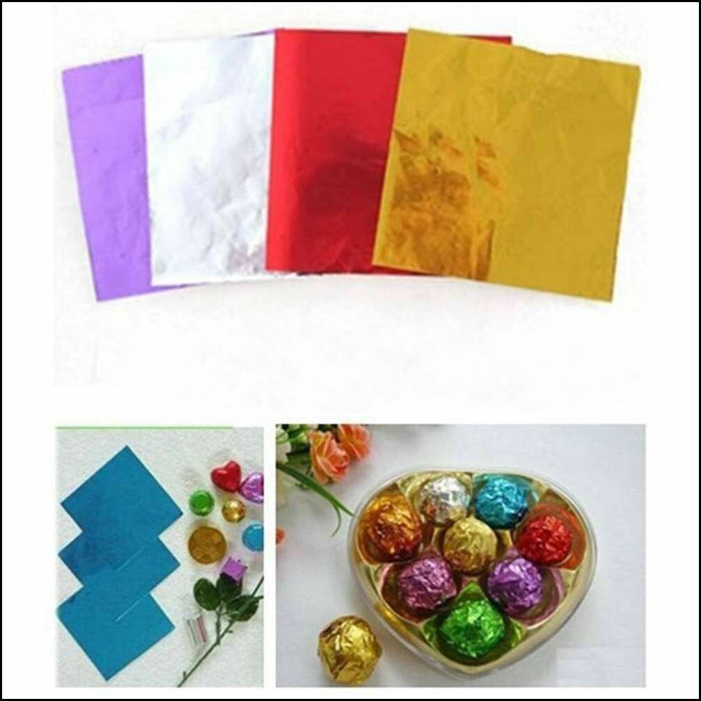 Фольга для конфет (100 шт, 8х8 см, разноцветная, алюминий11