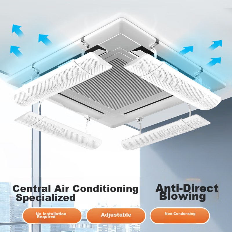 Xiaohuanghou Central Air Conditioning Wind Deflector, Air Guide Plate, Duct Machine, Ceiling-Mounted Air Conditioner, Office Air Outlet Baffle, Wind Shield, Anti-Direct Blowing, Four-Sided Air Outlet, Telescopic Plate 58-90