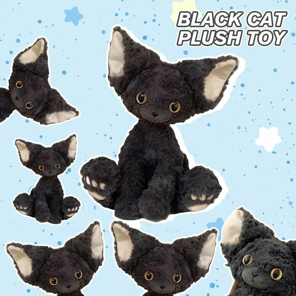 Кот игрушка мягкая немецкий девон-рекс ушастик 35см