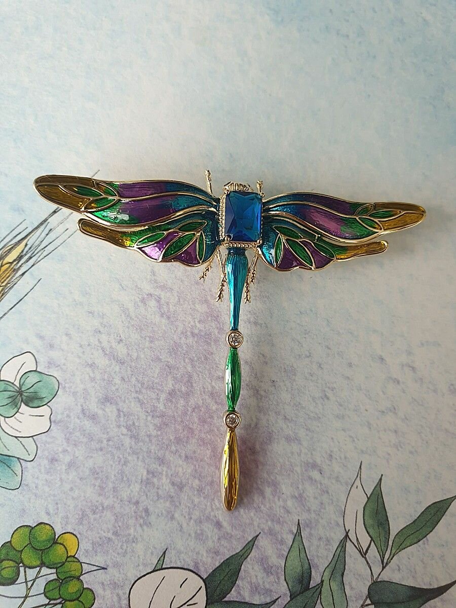 Брошь, фианит, стразы