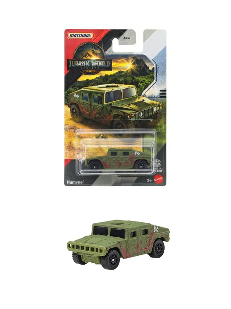 Машинка Matchbox Jurassic World 1/64 car model Humvee