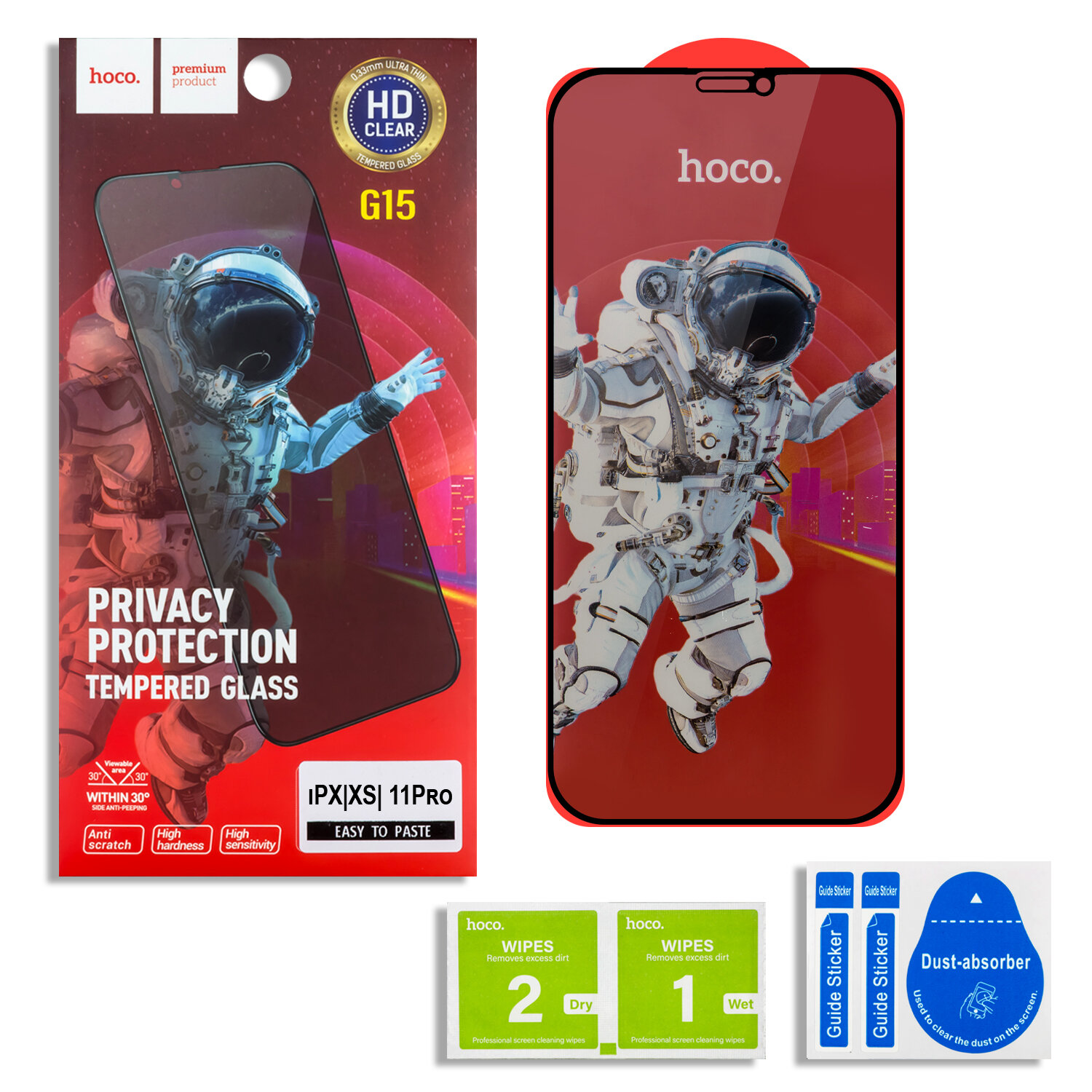 Защитное стекло iPh 11 Pro/XS/X Hoco G15 Privacy