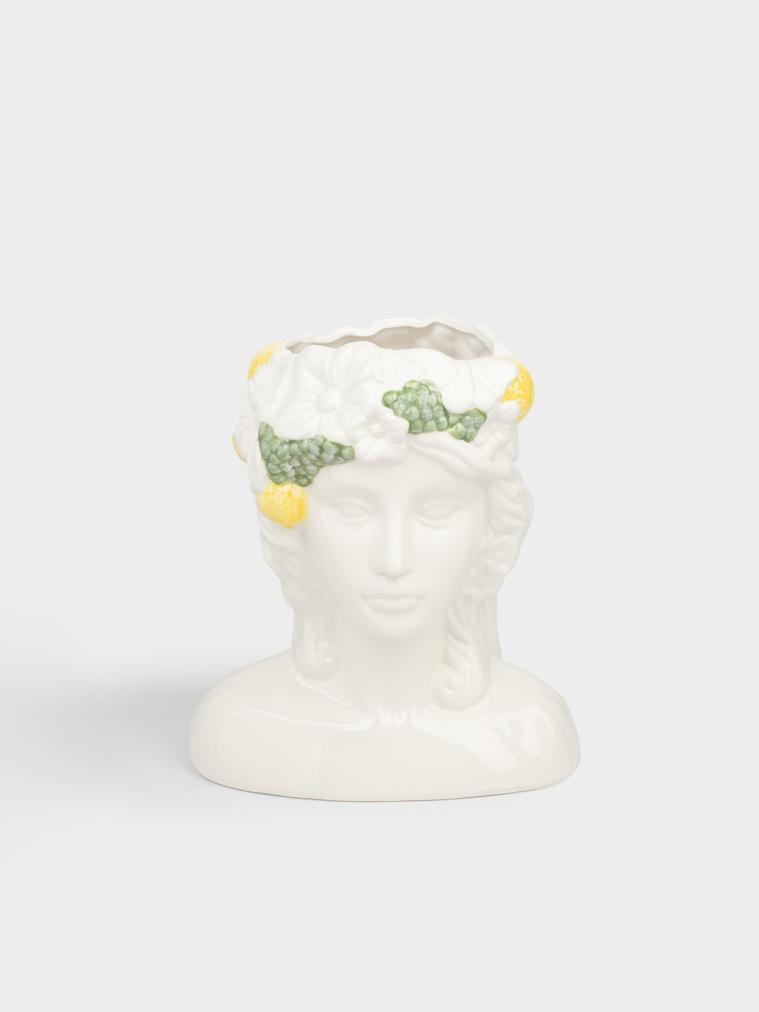 Ваза для цветов, 26 см, декоративная, керамика D, молочная, Девушка в цветах с фруктами, Girls