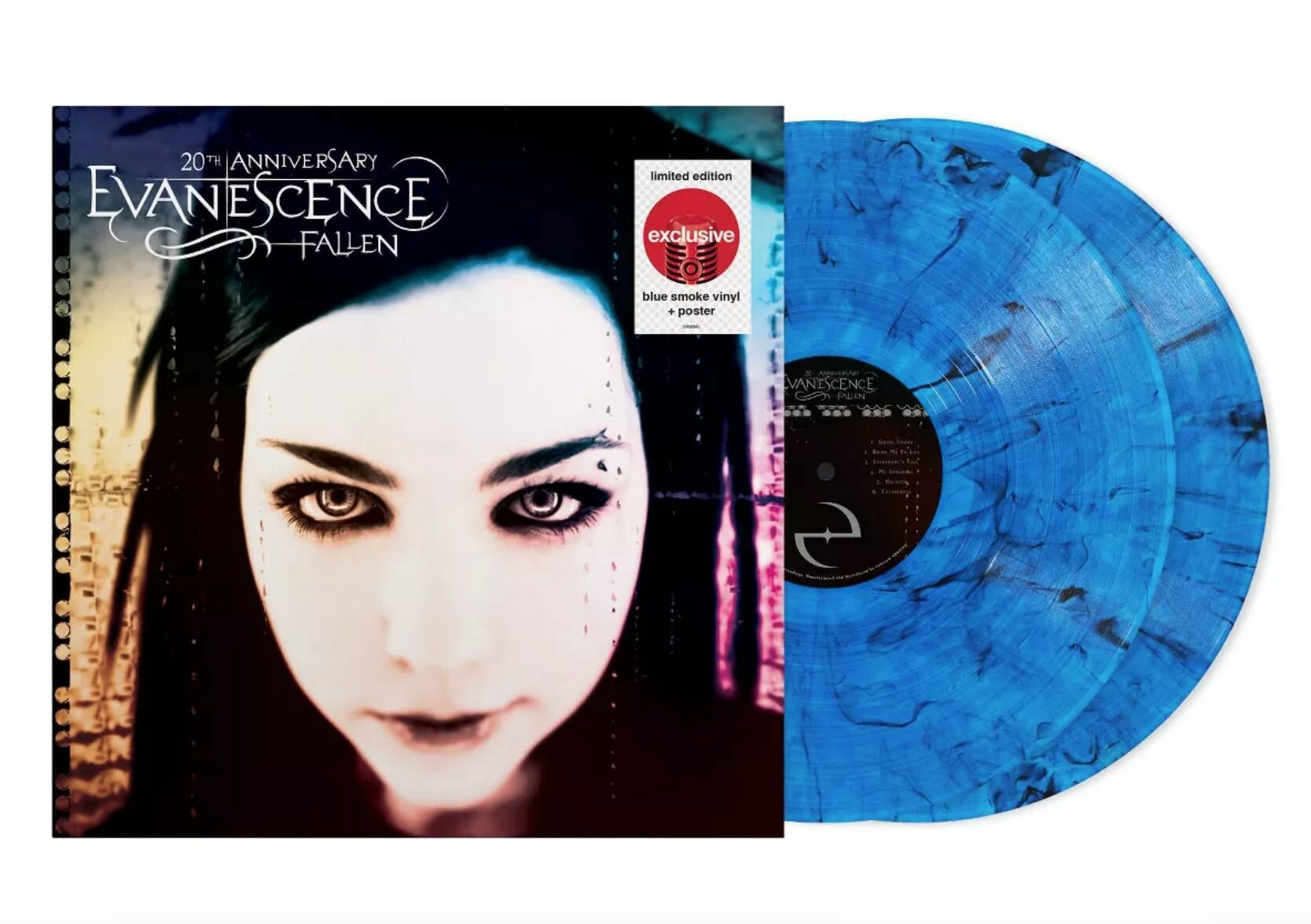Evanescence - Fallen Deluxe (Blue Smoke 20th Anniversary Remastered Edition USA Limited) Цвет: Синий Дым, Виниловая Пластинка с Бонусными Треками, Переливающейся Обложкой и Постером. Товар уцененный