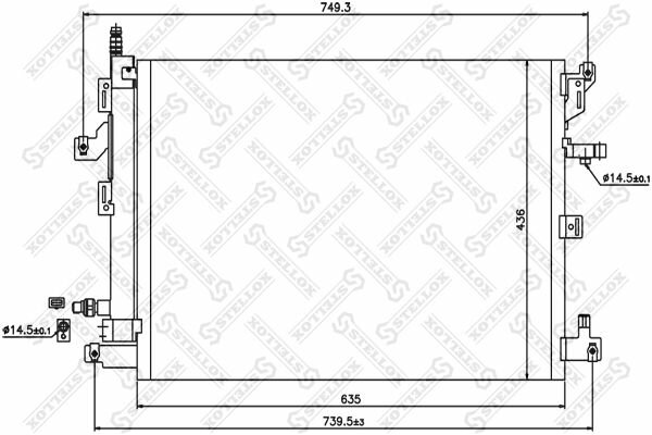 STELLOX Радиатор кондиционера (конденсер) для Volvo XC90 2.5T/3.2 02>