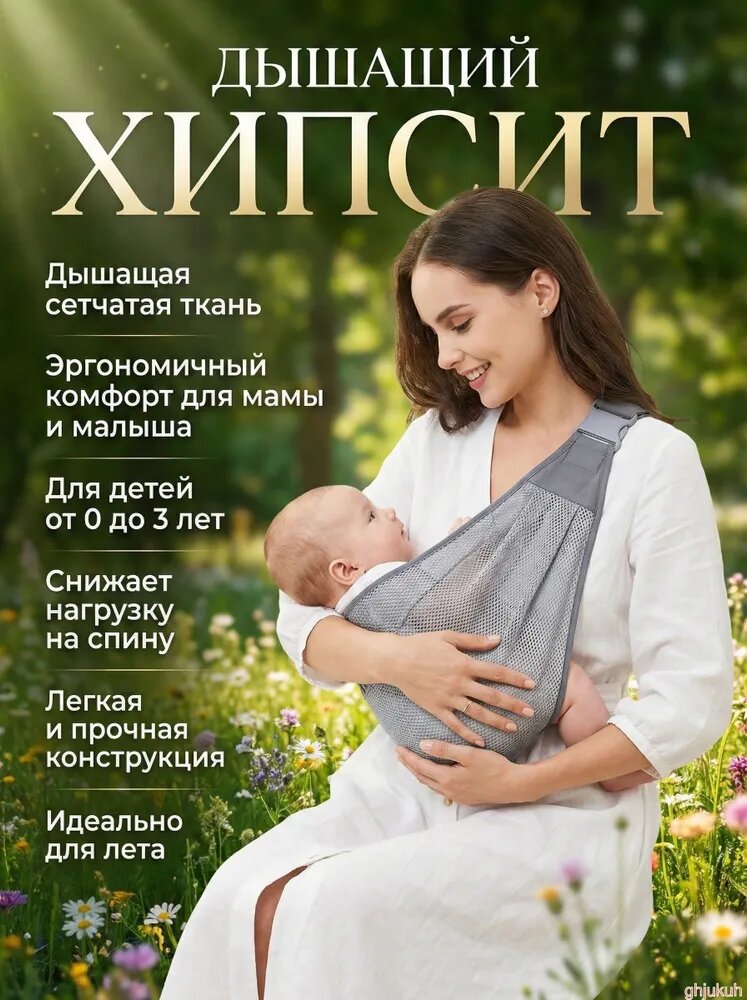 Слинг-шарф для новорожденных из хлопка, шарфослинг для мам, удобный и безопасный, серый, 14.5 метров